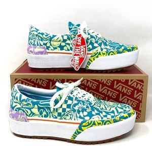 Vans | Shoes | Vans Era Stacked Platform Low Top Blue Canvas Womens ...
